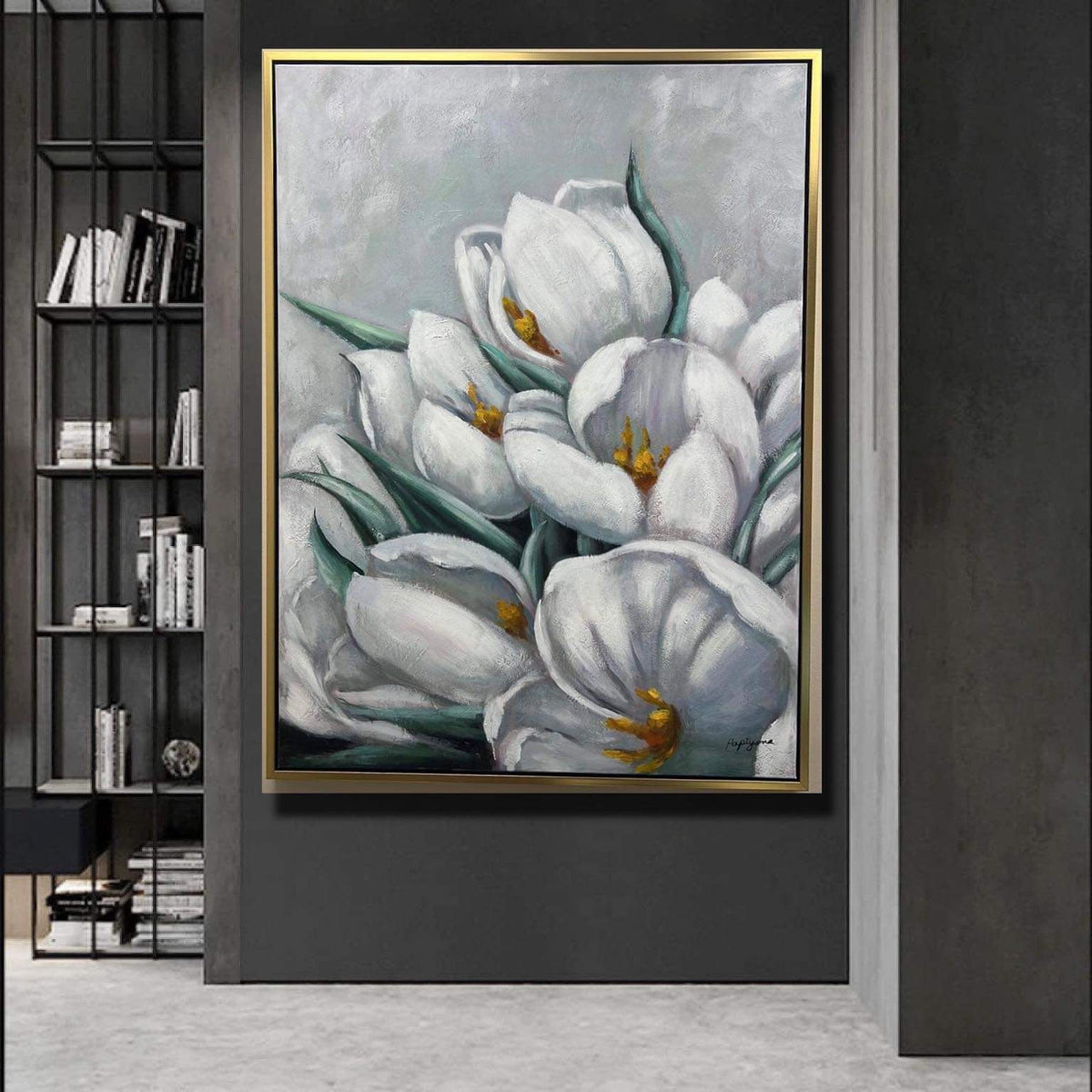 Handmade Oil Painting Floral Textured Modern – Papiyona