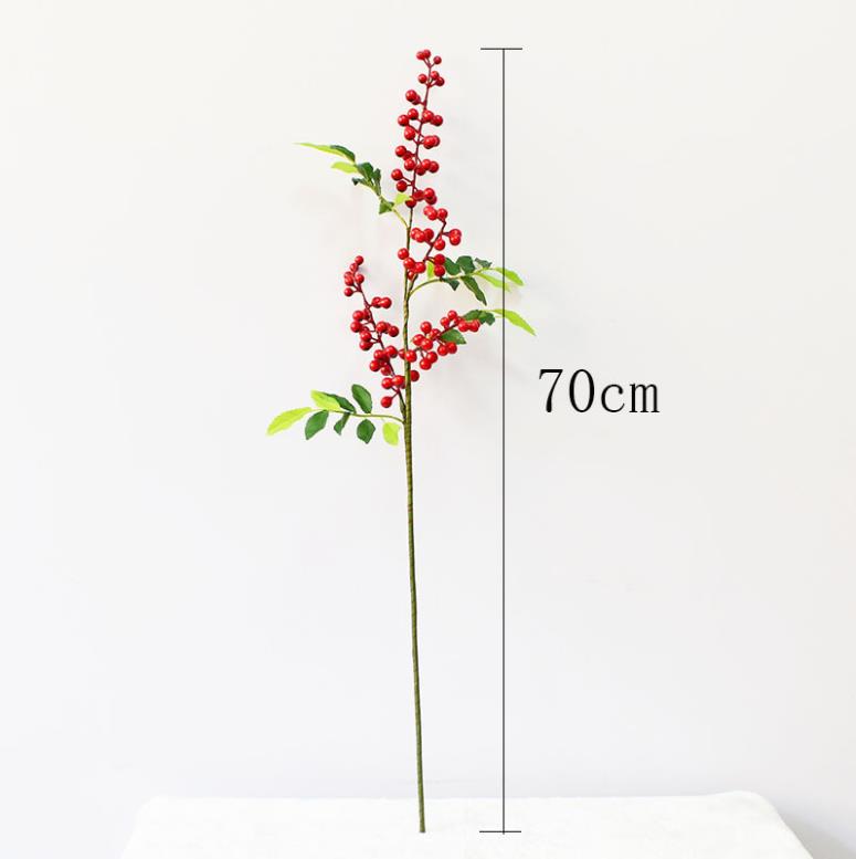 Flowers Artificial Berries Stems with Green Leave - Papiyona